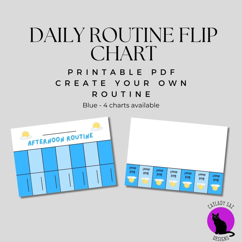Daily Routine Flip Chart | Non-editable Blank Printable PDF | Create ...