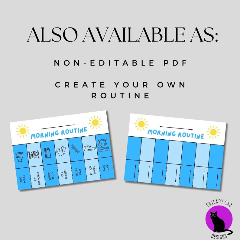 Daily Routine Flip Chart | Editable Canva Template | Blue Boys Planner ...