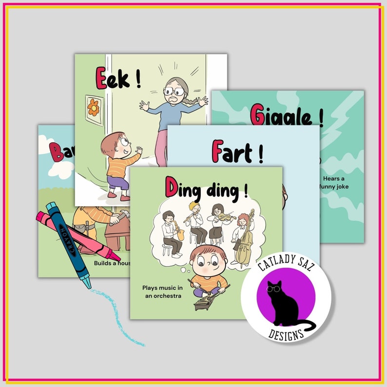 Jacks Noisy Day Alphabet Book Learn to Read With Fun Sounds Childrens Picture Book Instant PDF ...