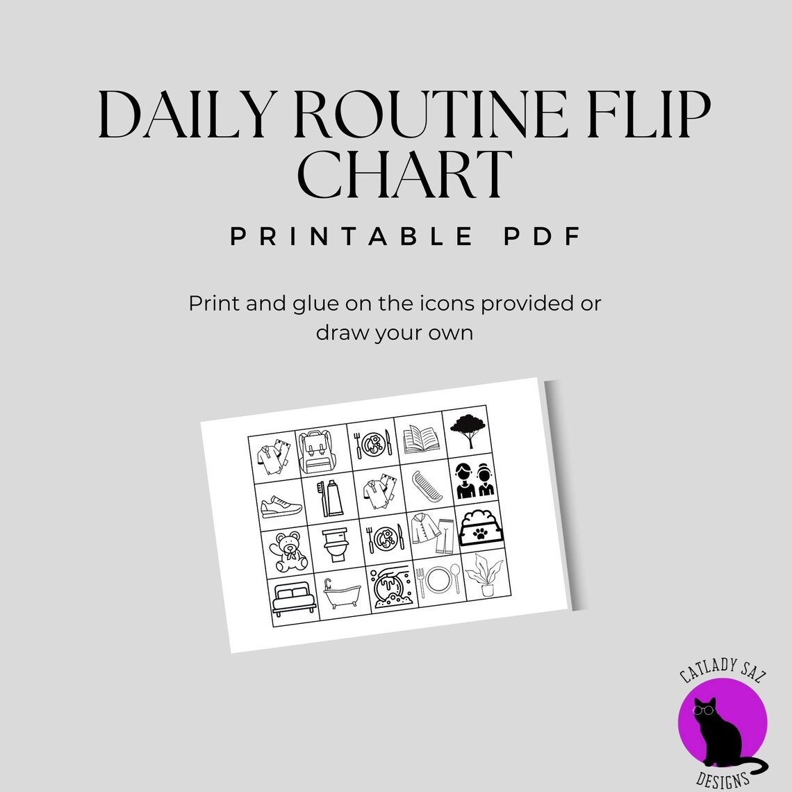 Daily Routine Flip Chart Non-editable Printable PDF Create Your Own ...