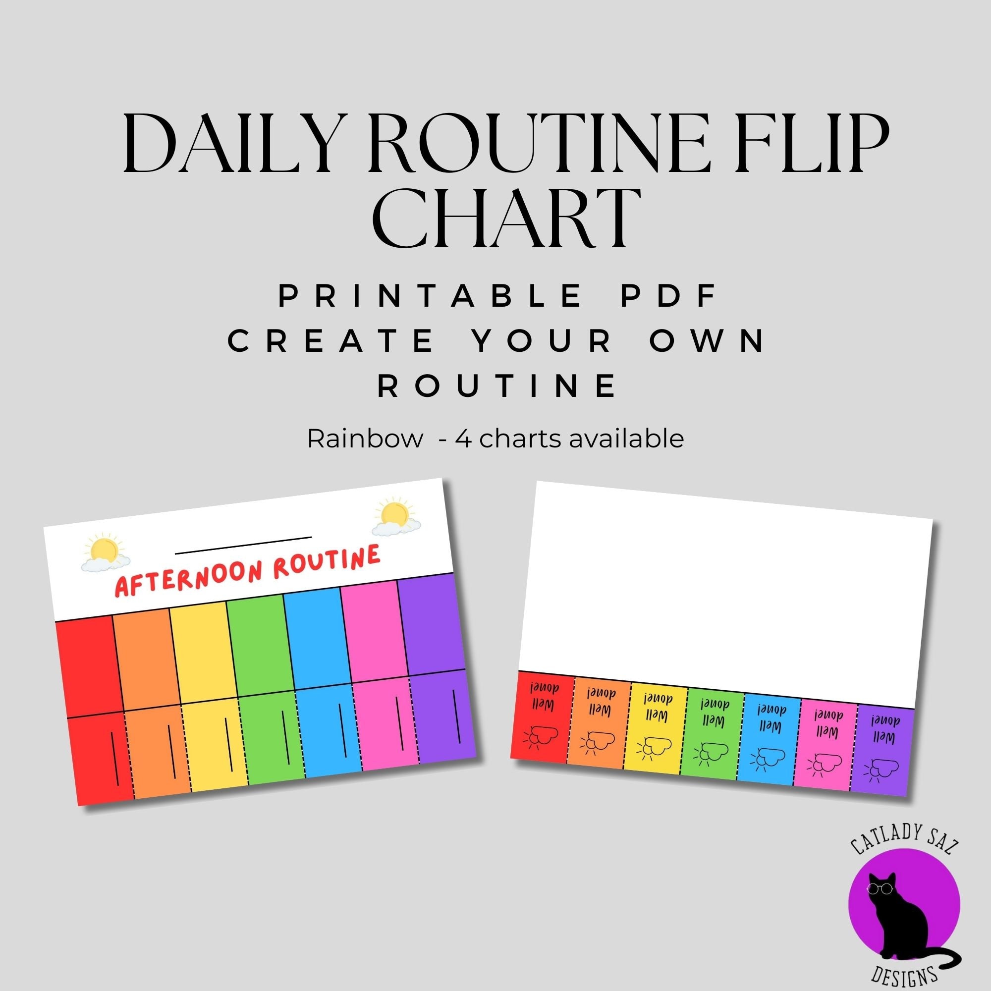 Daily Routine Flip Chart Non-editable Printable PDF Create Your Own ...