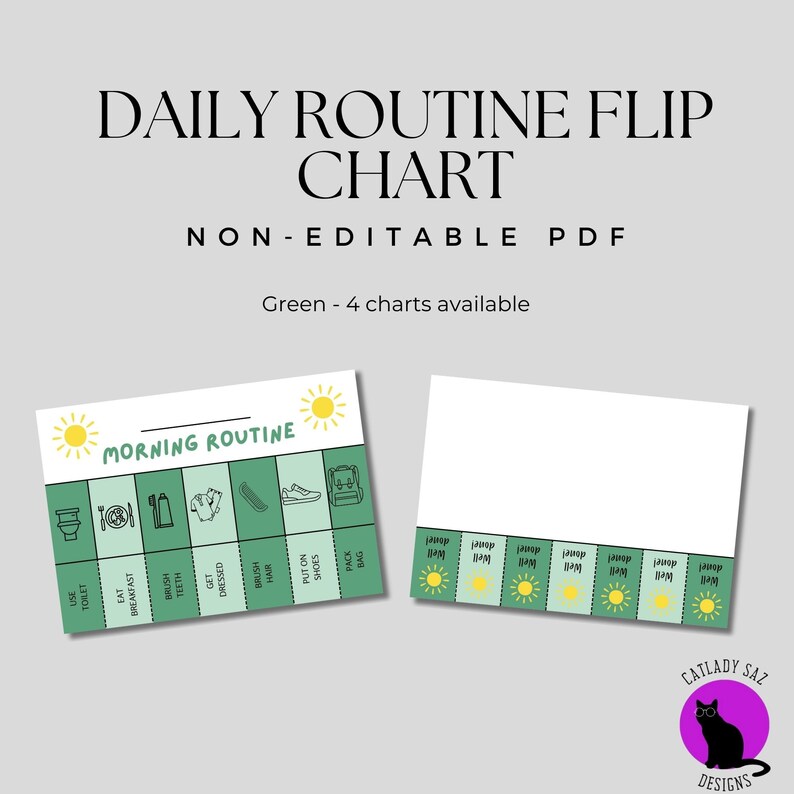 Daily Routine Flip Chart | Non-editable Prefilled PDF | Toddler ...