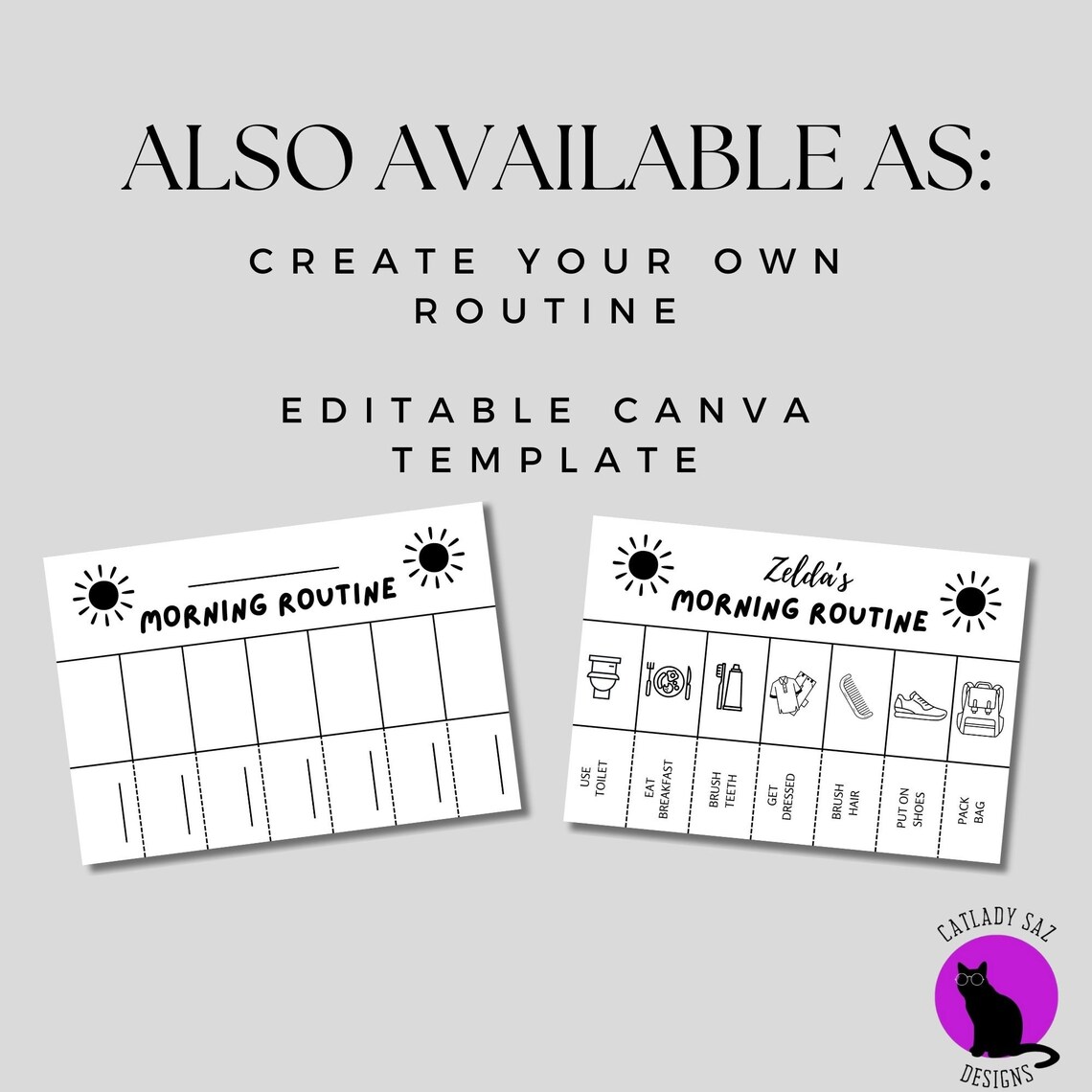 Daily Routine Flip Chart Non-editable Printable PDF Create Your Own ...