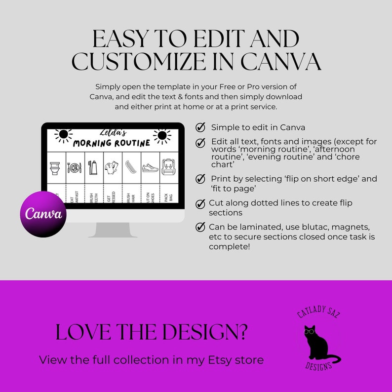 Daily Routine Flip Chart | Editable Canva Template | Toddler Routines ...
