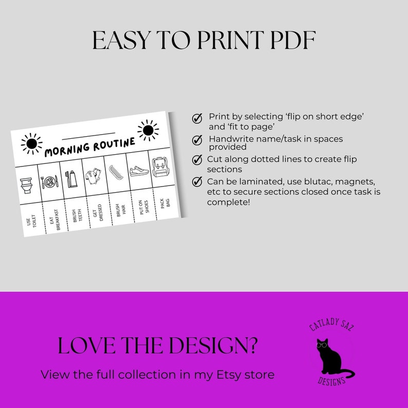 Daily Routine Flip Chart Non-editable Printable PDF Create Your Own ...