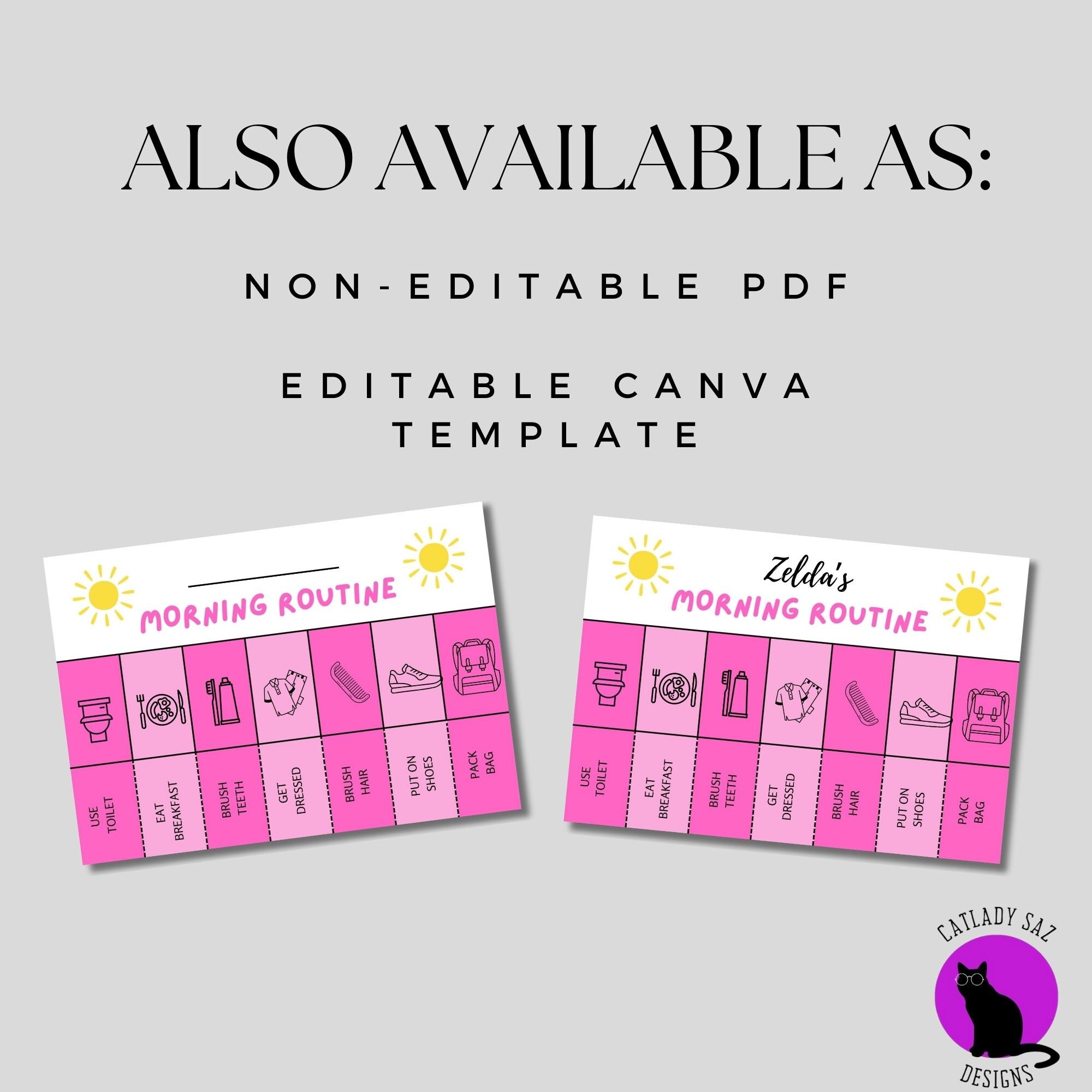 Daily Routine Flip Chart | Non-editable Printable PDF | Create Your Own ...