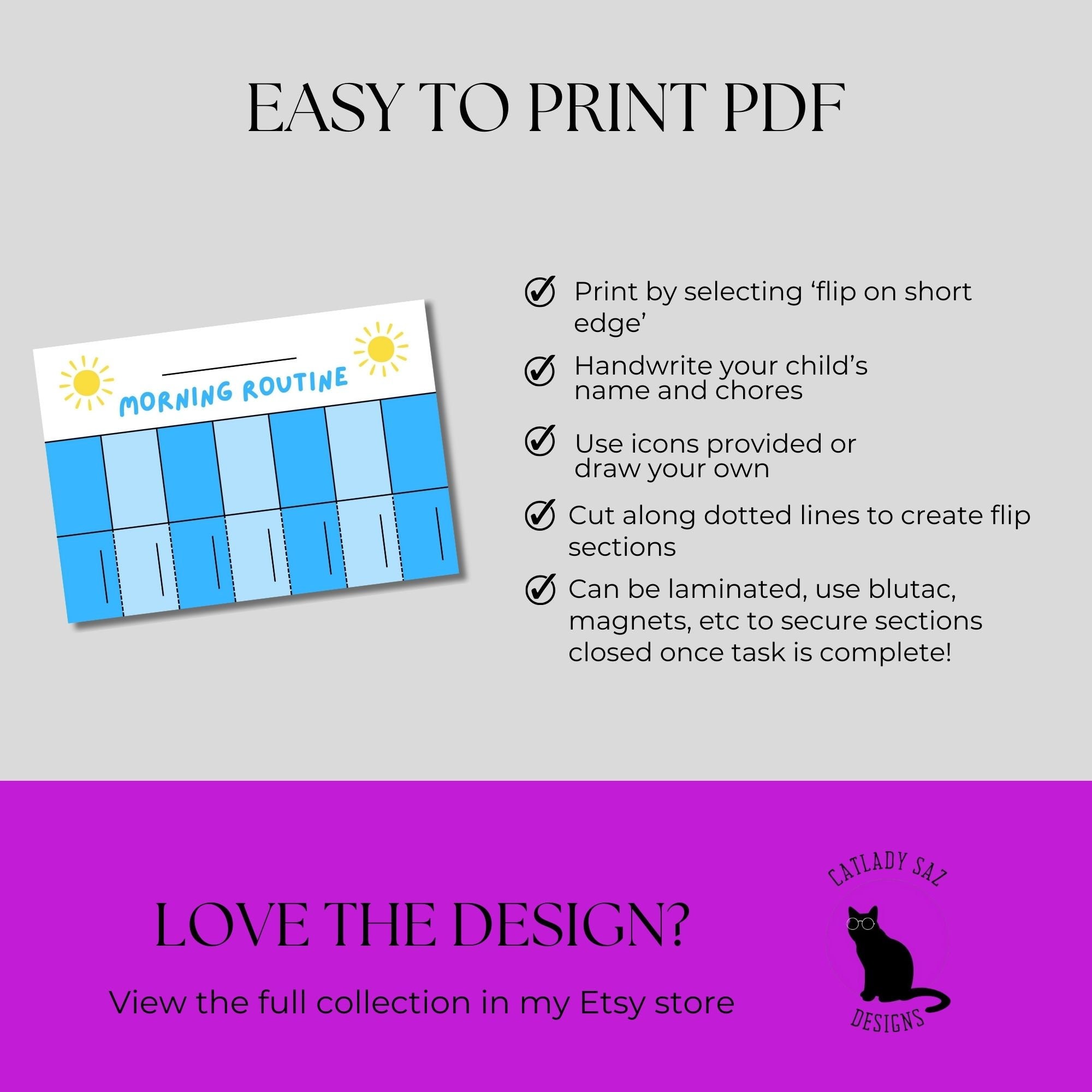 Daily Routine Flip Chart Non-editable Printable PDF Create Your Own ...