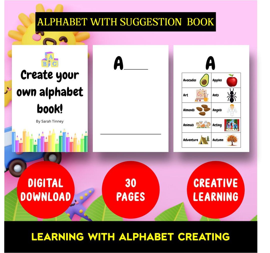 Create Your Own Alphabet Book With Suggestion Alphabet Learning Book ...