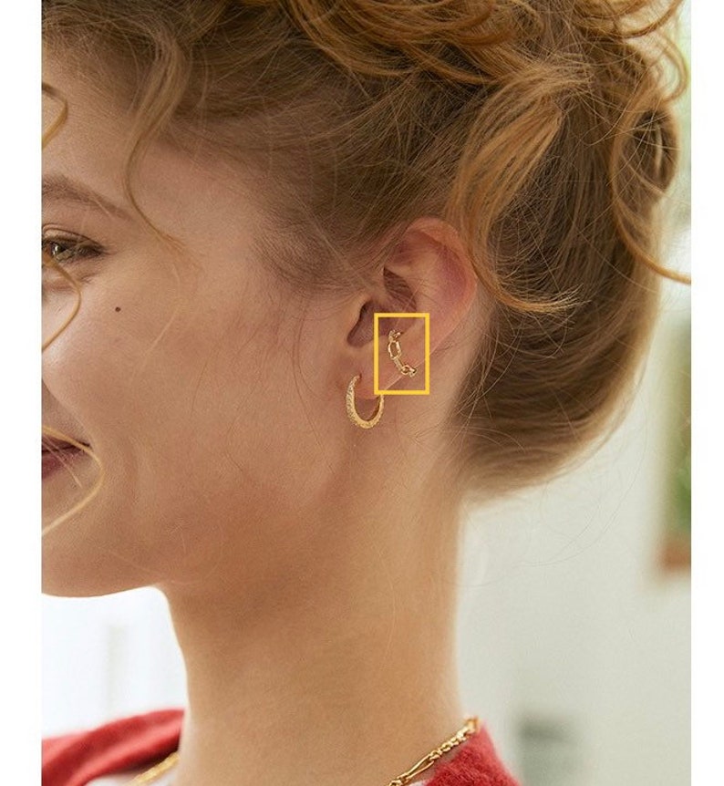 No Piercing Sparkly CZ Link Ear Cuff Chic Gold / Silver Ear - Etsy