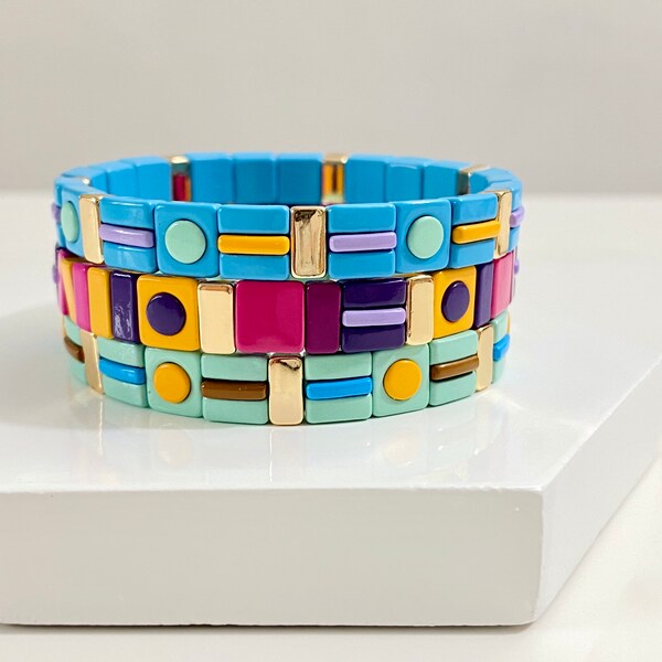 Square Tile Bracelet - Etsy