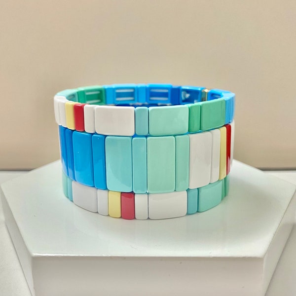 Blue Enamel Bracelet - Etsy