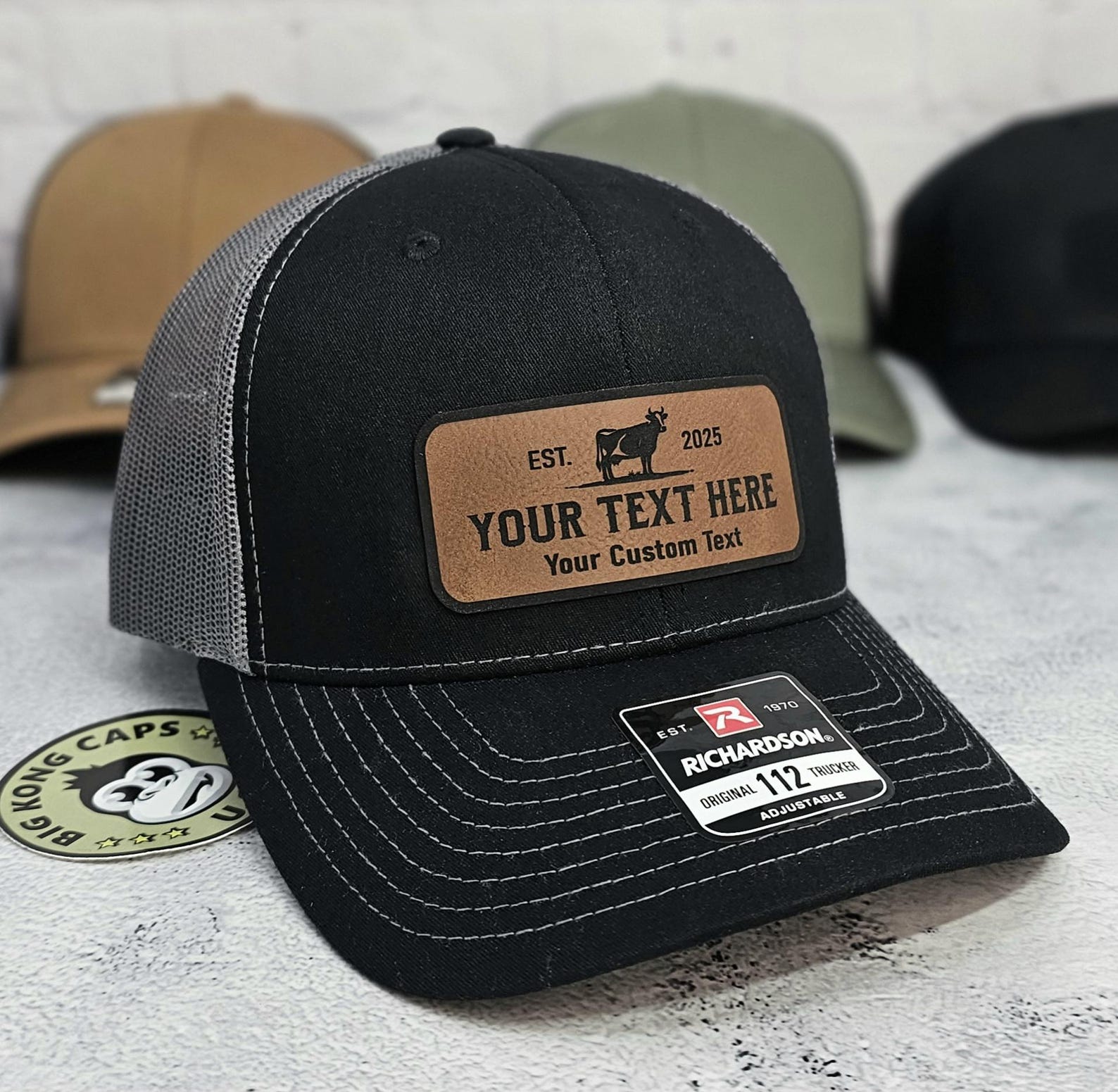 Custom Dairy Cow Farm Hat, Dairy Cow Farmer Hats, Custom Text Family ...