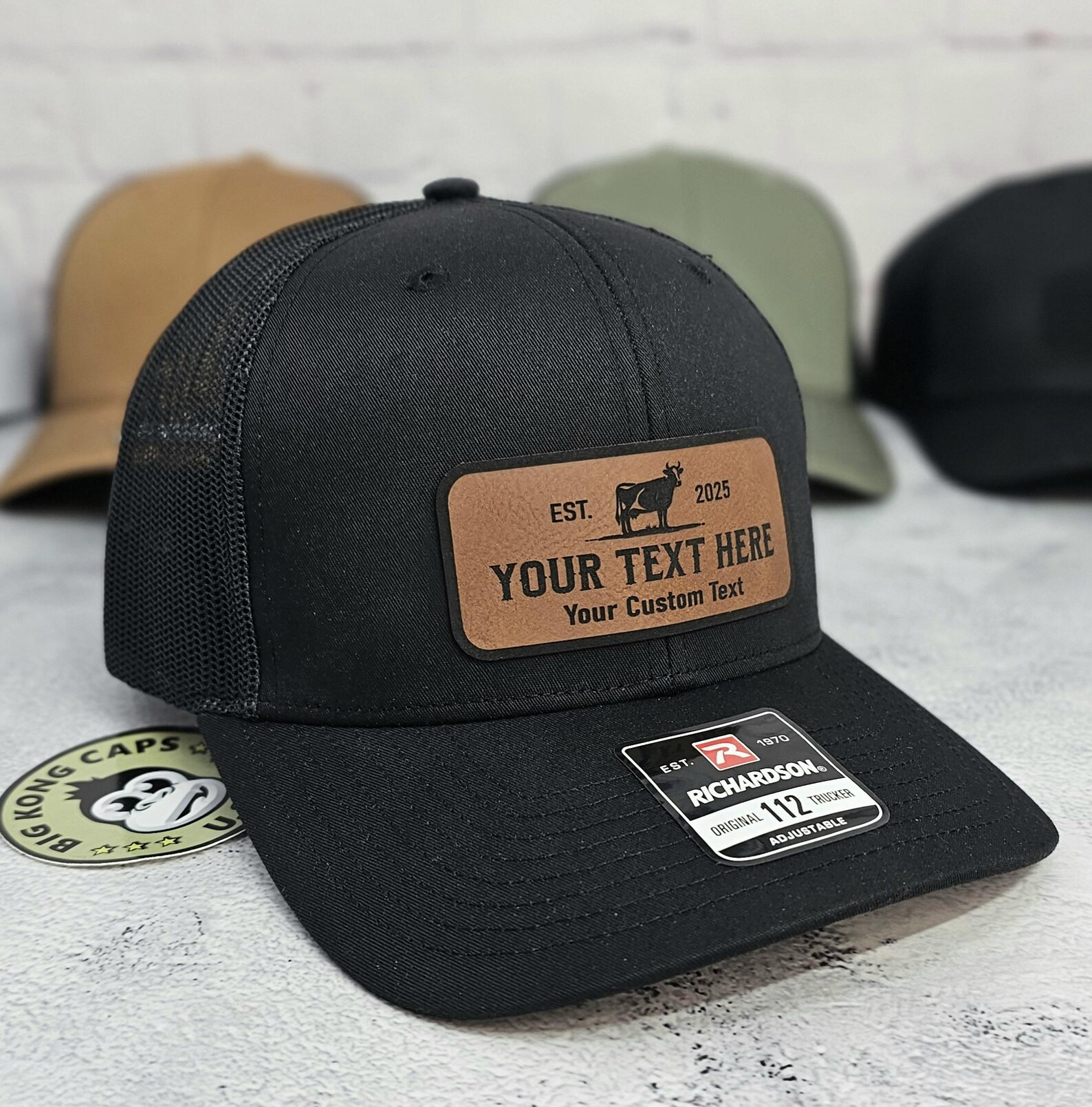 Custom Dairy Cow Farm Hat, Dairy Cow Farmer Hats, Custom Text Family ...