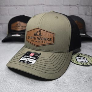 Custom Excavator Patch Hat, Construction Company Hats, Personalized ...
