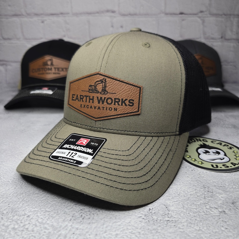 Custom Excavator Patch Hat, Construction Company Hats, Personalized ...