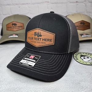 Custom Farm Tractor Hats, Custom Text Ranch Hats, Personalized Farmer ...