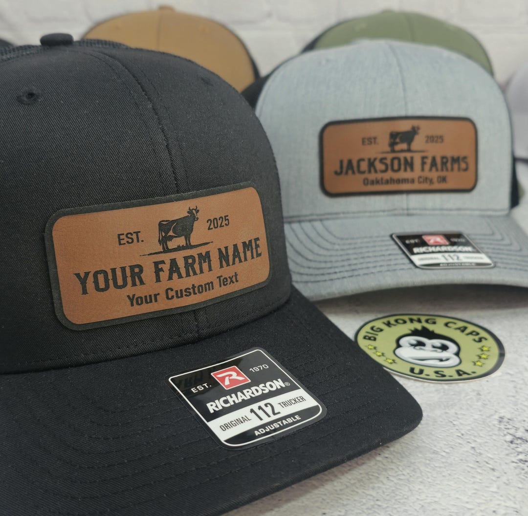 Custom Dairy Cow Farm Hat, Dairy Cow Farmer Hats, Custom Text Family ...