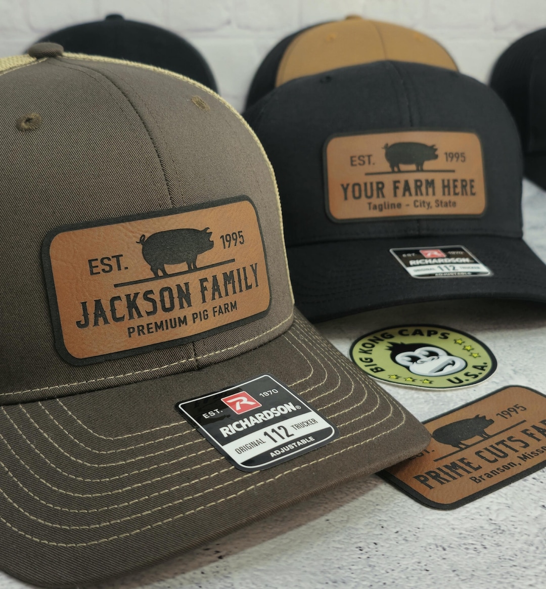 Custom Pig Farm Hats, Personalized Hog Farm Name Caps, Swine Ranch Hat ...