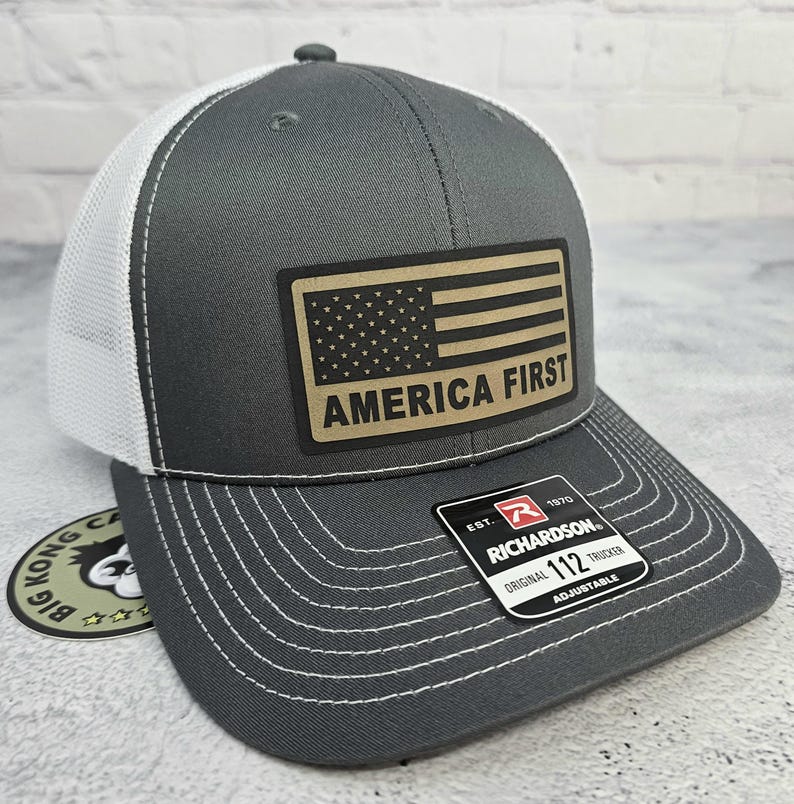 America First Hat, Patriotic USA Flag Trucker Cap, America First Flag ...