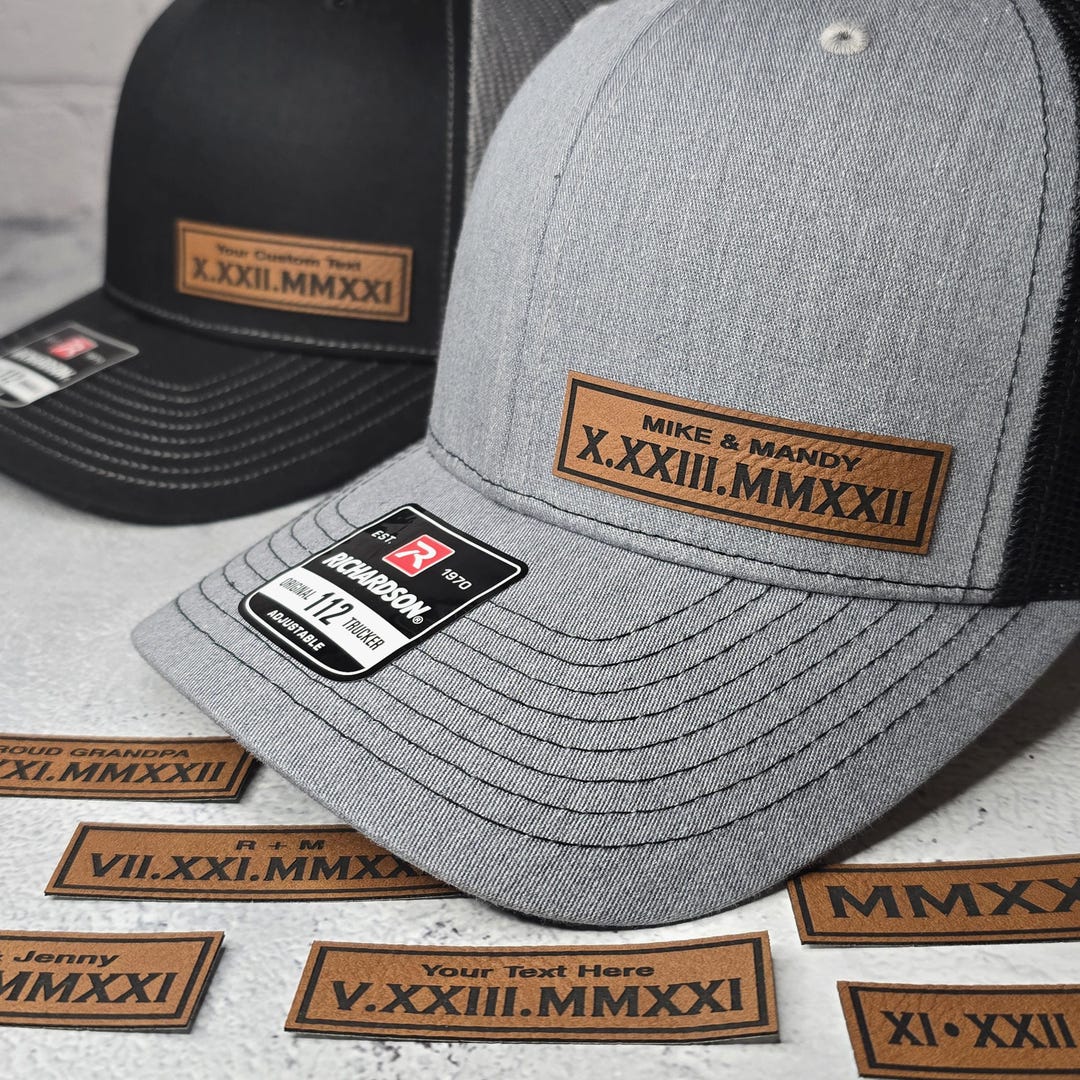 Custom Text Hats, Roman Numerals Hat, Couples Wedding Gift ...