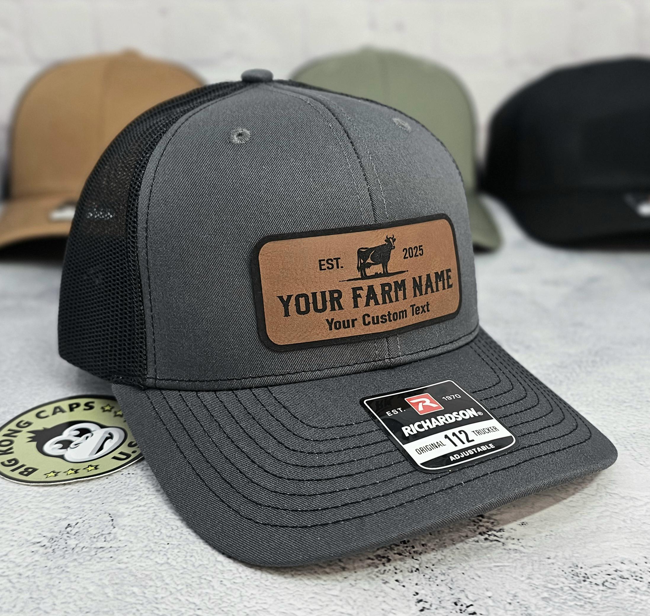 Custom Dairy Cow Farm Hat, Dairy Cow Farmer Hats, Custom Text Family ...