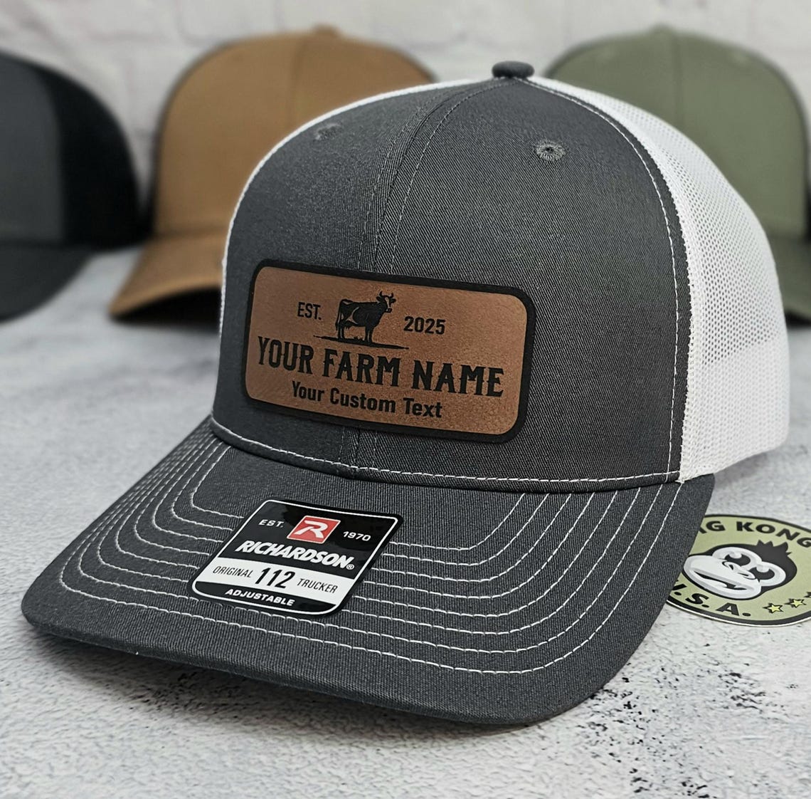 Custom Dairy Cow Farm Hat, Dairy Cow Farmer Hats, Custom Text Family ...