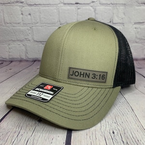 John 3:16 or Any BIBLE VERSE HAT, Custom Bible Verse Hat, Faith Cap ...