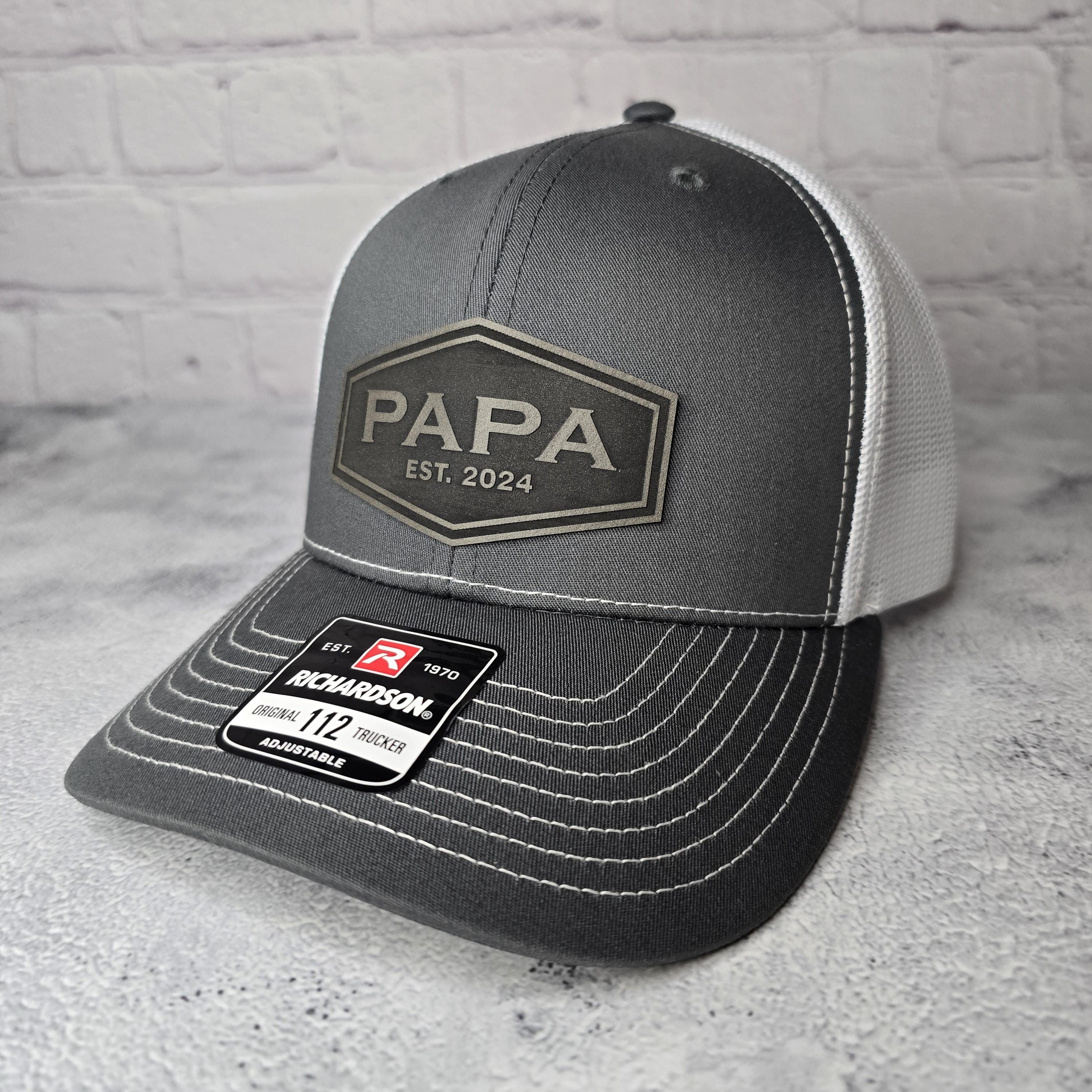 Custom Papa Hat With Custom EST. Year and Personalized Text. Richardson ...