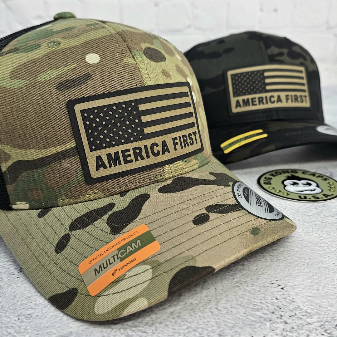 America First Hat, USA Flag Trucker Cap, United States Flag Patch Hat ...