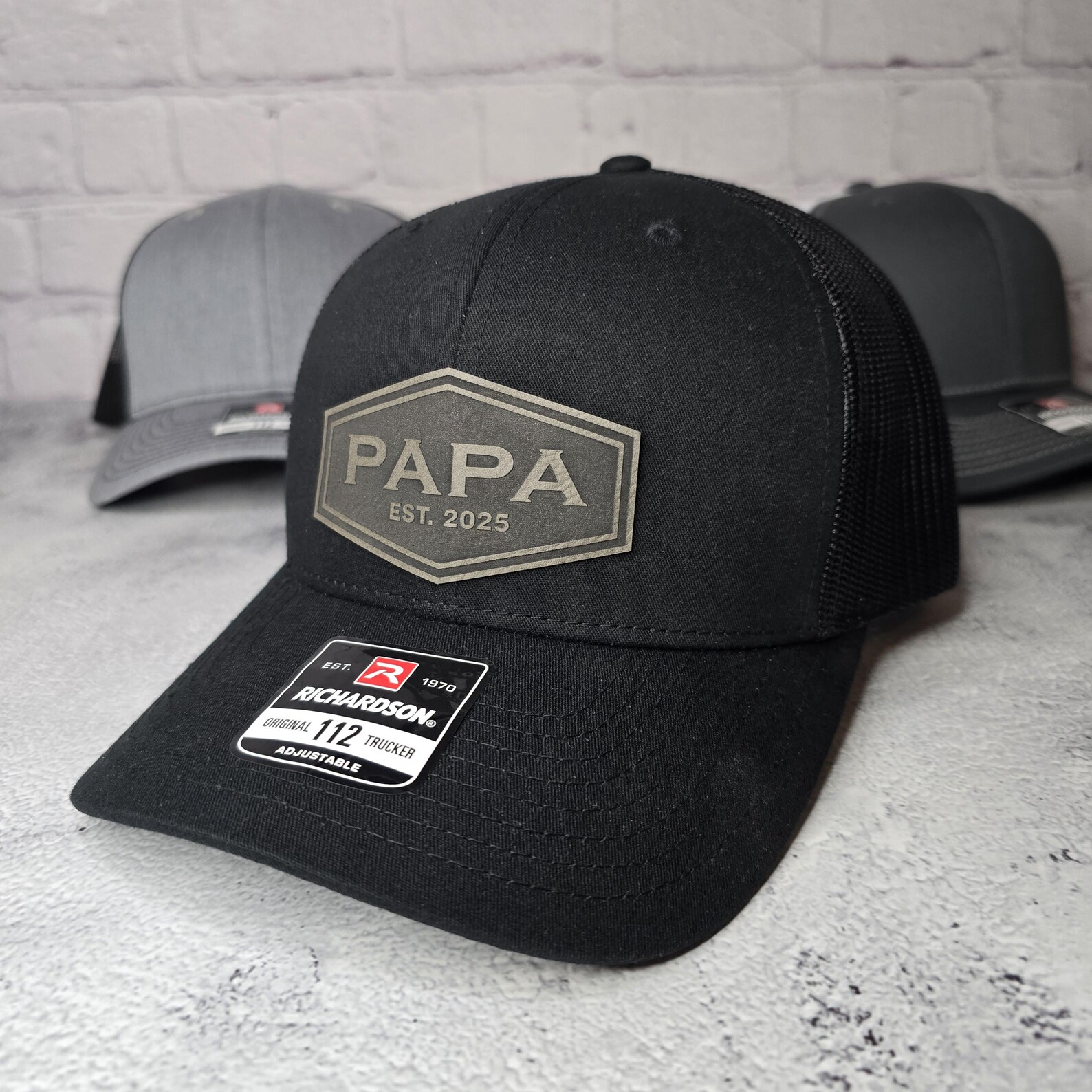 Custom Papa Hat With Custom EST. Year and Personalized Text. Richardson ...
