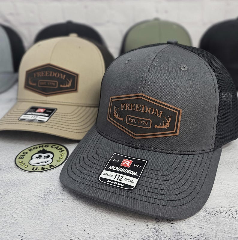 FREEDOM Hat, 1776 Patriot Hat, 2nd Amendment Cap, Deer Antler Freedom Patch Trucker Hat, Live ...