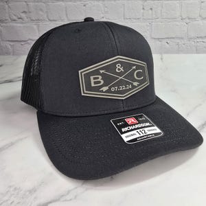 Custom Wedding Anniversary Couples Hats With Personalized Initials and ...