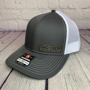 Side DAD CREW EST. Any Year Trucker Hat, Dad Patch Cap, New Dad ...