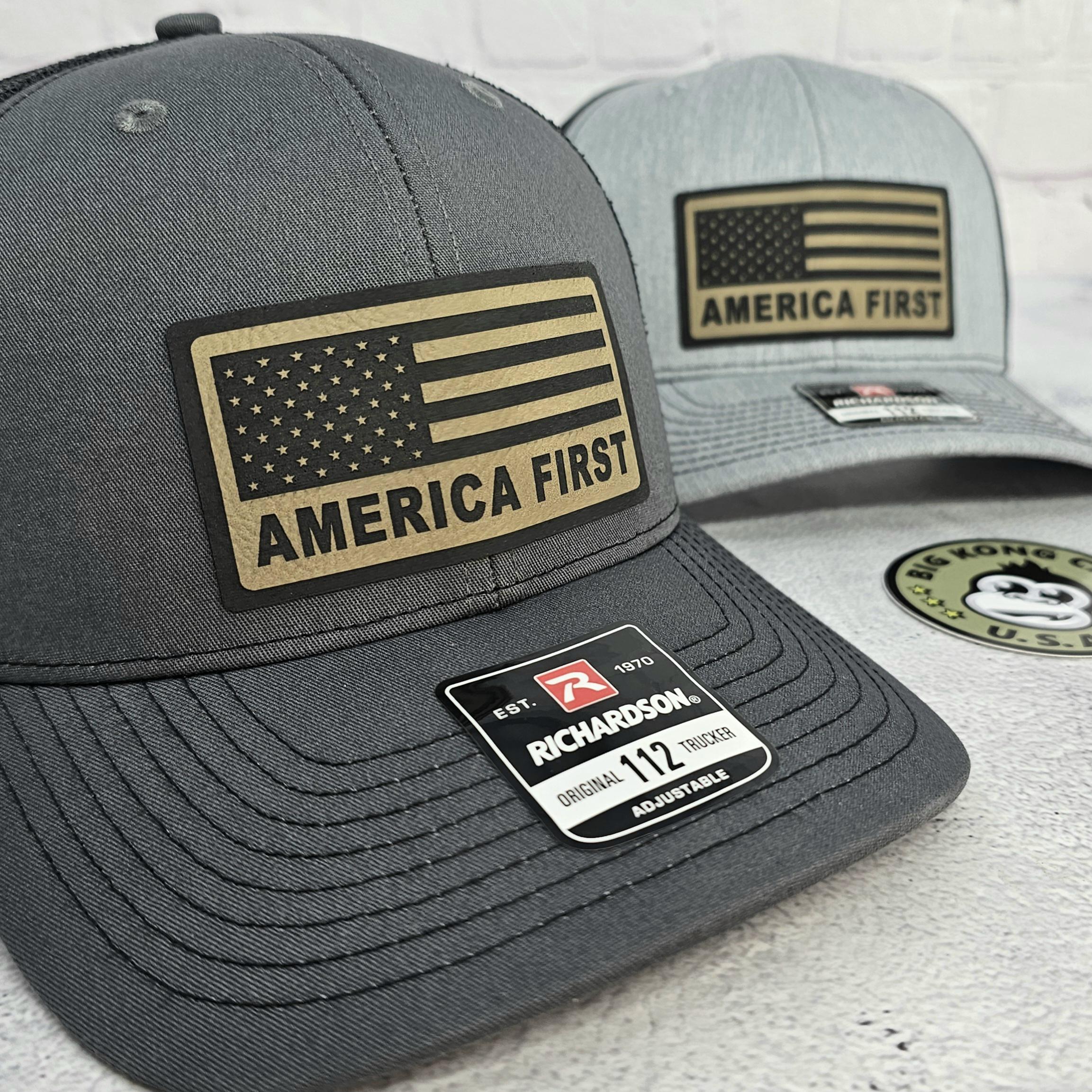 America First Hat, Patriotic USA Flag Trucker Cap, America First Flag ...