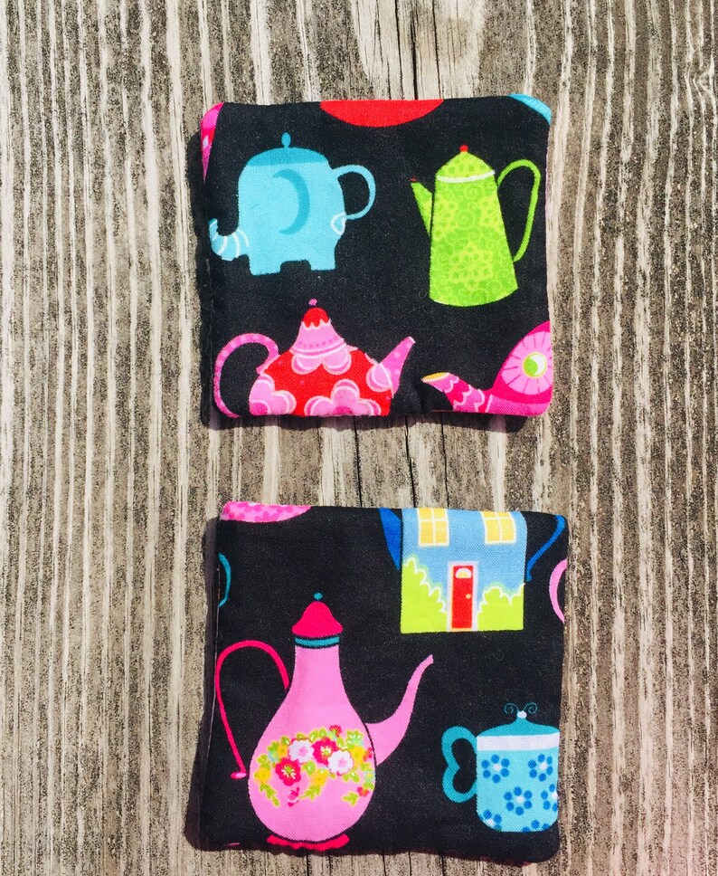 Tea Pot Fabric Coaster Set Homemade - Etsy