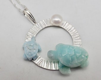 Carved Larimar Pendant - Etsy