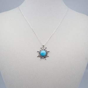 Imperial Crown Turquoise and Antiqued Sterling Silver Pendant Necklace ...