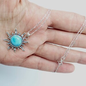 Imperial Crown Turquoise and Antiqued Sterling Silver Pendant Necklace ...