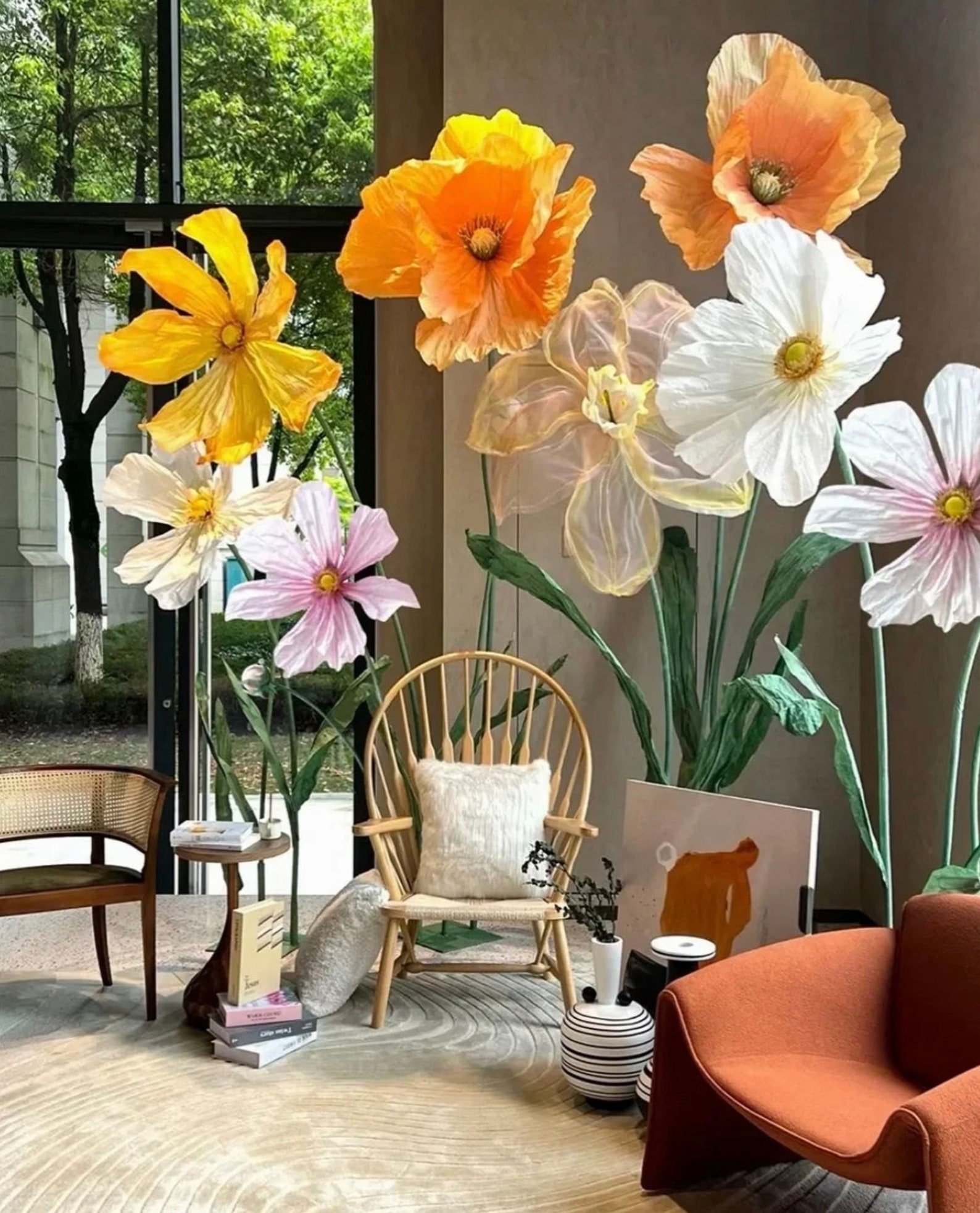 Free-standing Giant Paper Flower Window Display - Spring Summer Wedding ...