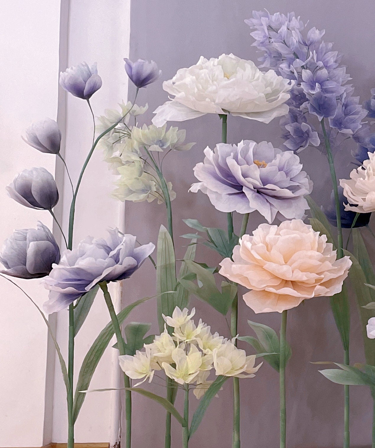 Freestanding Giant Silk Flower Sculpture Set - Parties/wedding Floral ...