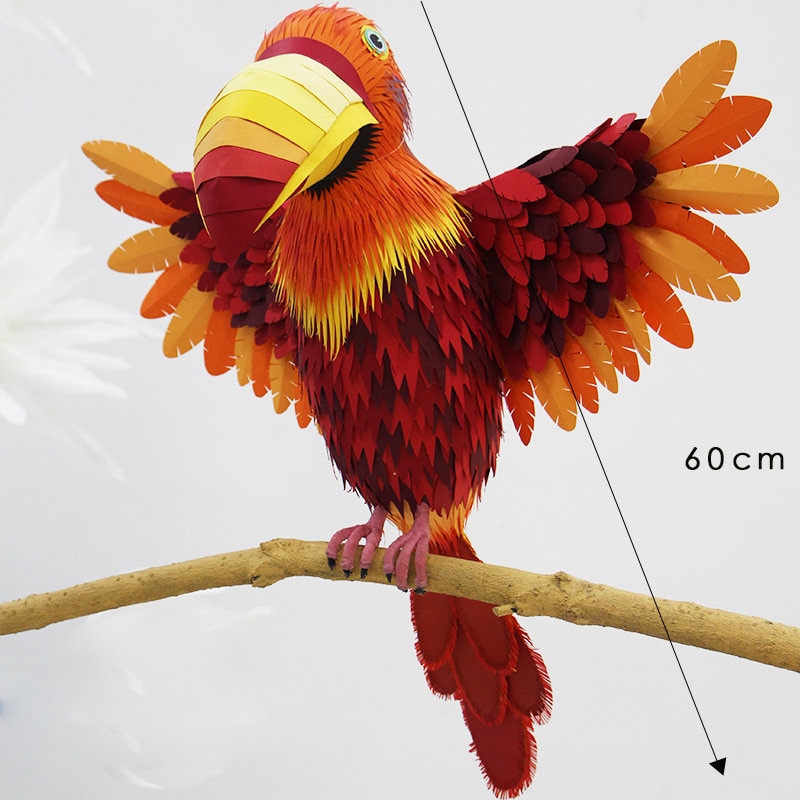 Hand Crafted Paper Birds- Jungle Installation Window Display - Retail ...