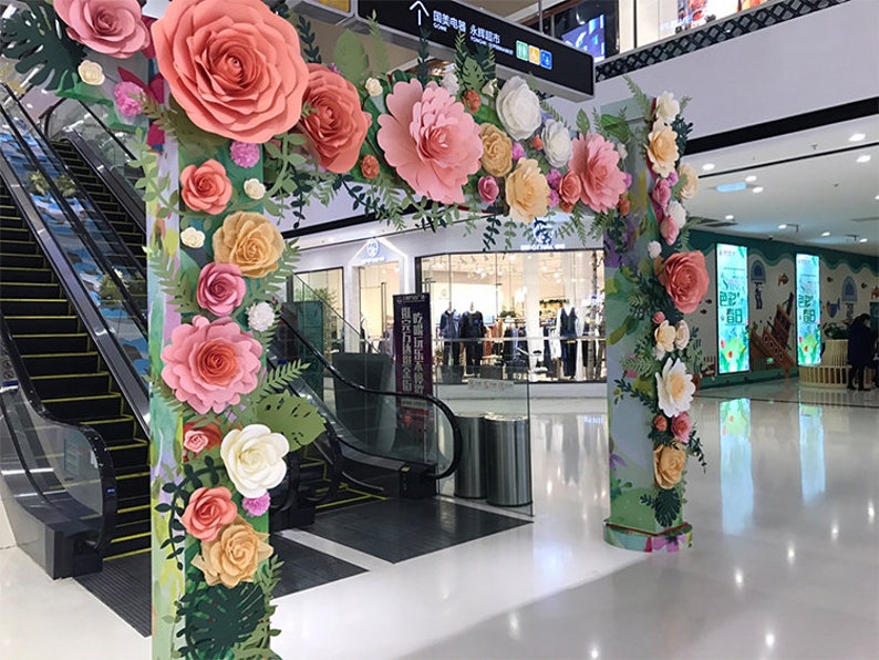 Large Paper Flower Wall Decor- Spring/summer Retail Front Window Decor ...