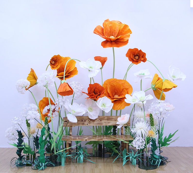 Free-standing Mix Poppy Paper Flower Installation event/party - Etsy
