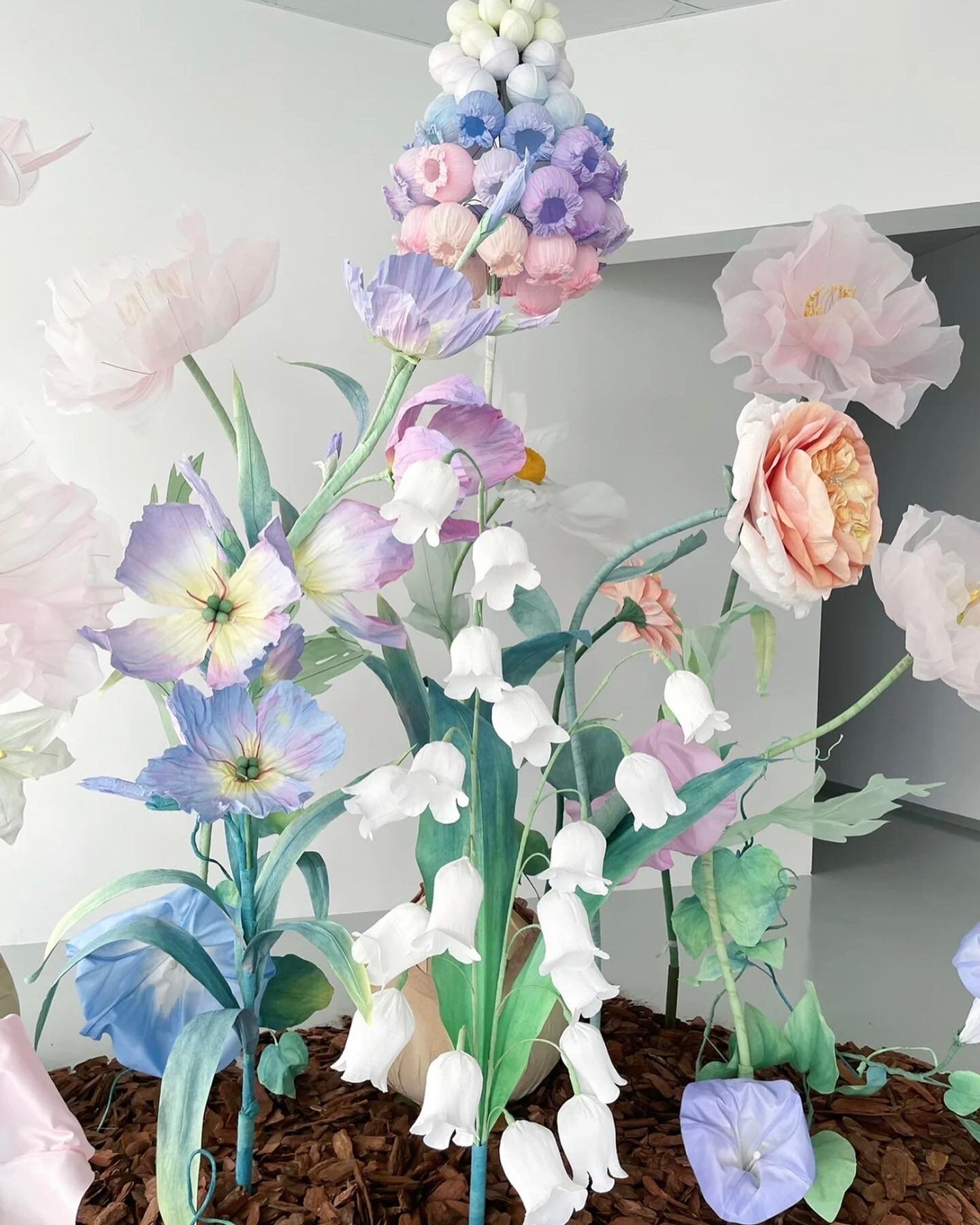 Free-standing Giant Paper Organza Flower Set - Pink&purple Handcrafted ...