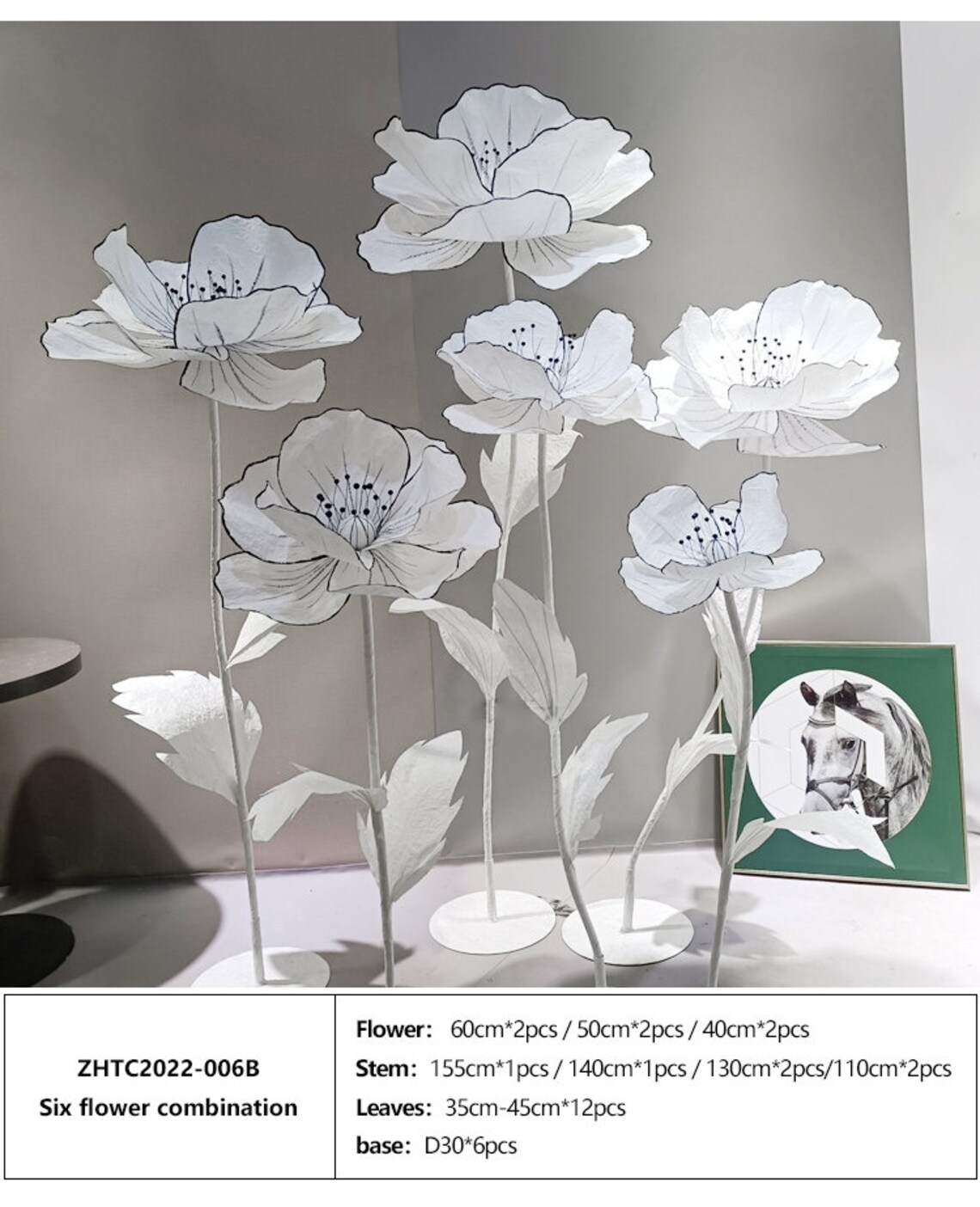 Free-standing Artistic Poppy Paper Flower Installation -event/party ...