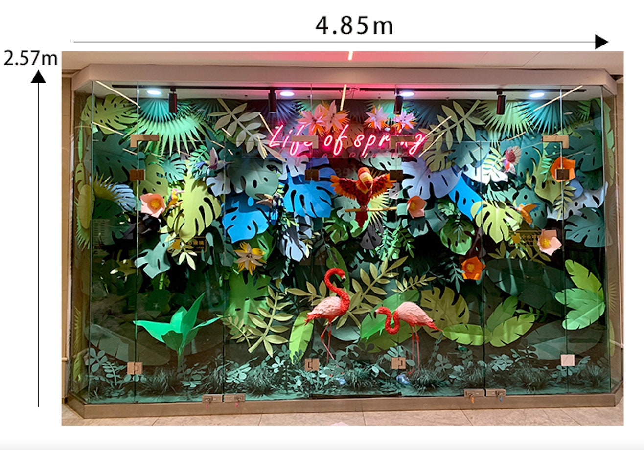 Hand Crafted Paper Birds- Jungle Installation Window Display - Retail ...