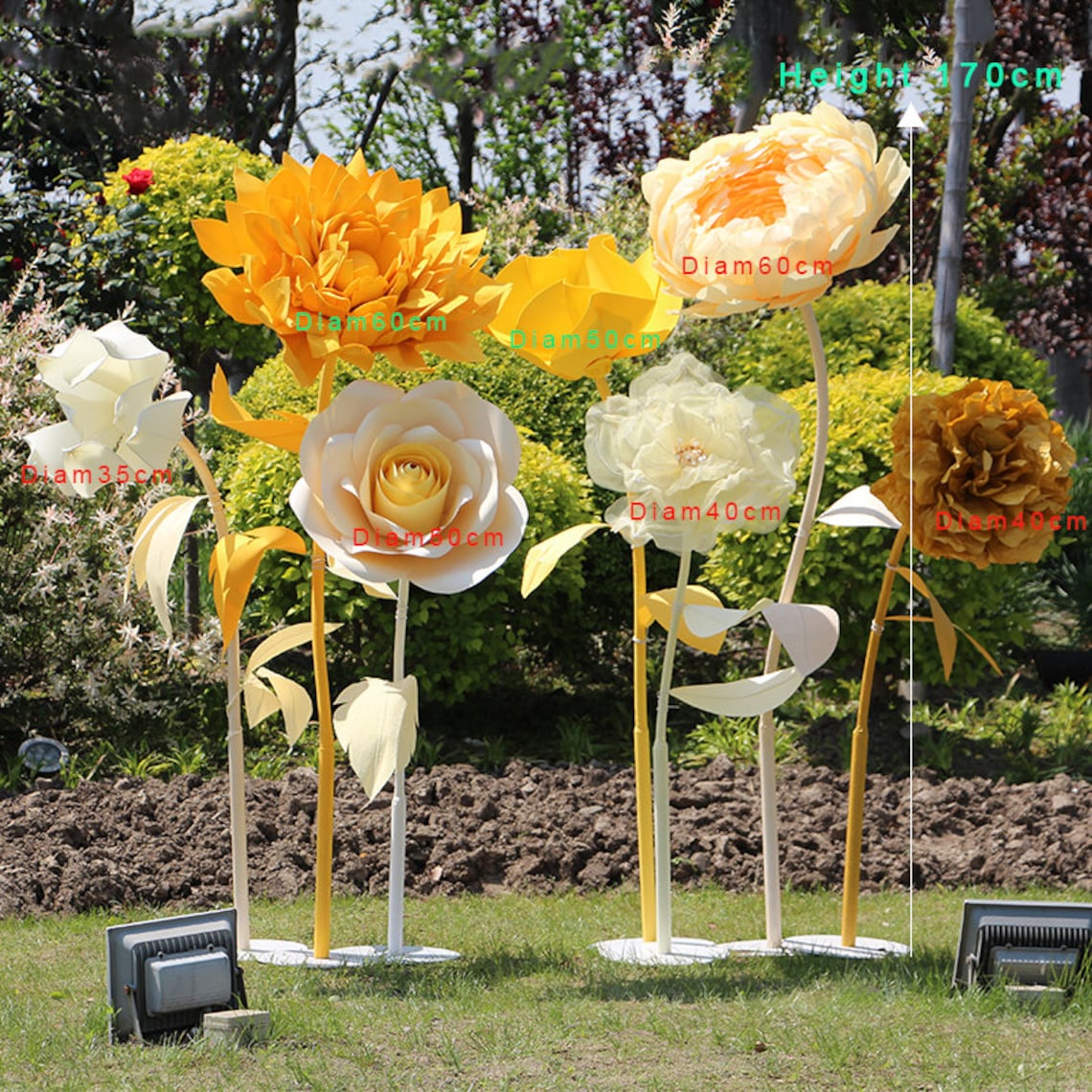 Free-standing Giant Flower Set Parties/wedding Floral Decor Retail ...