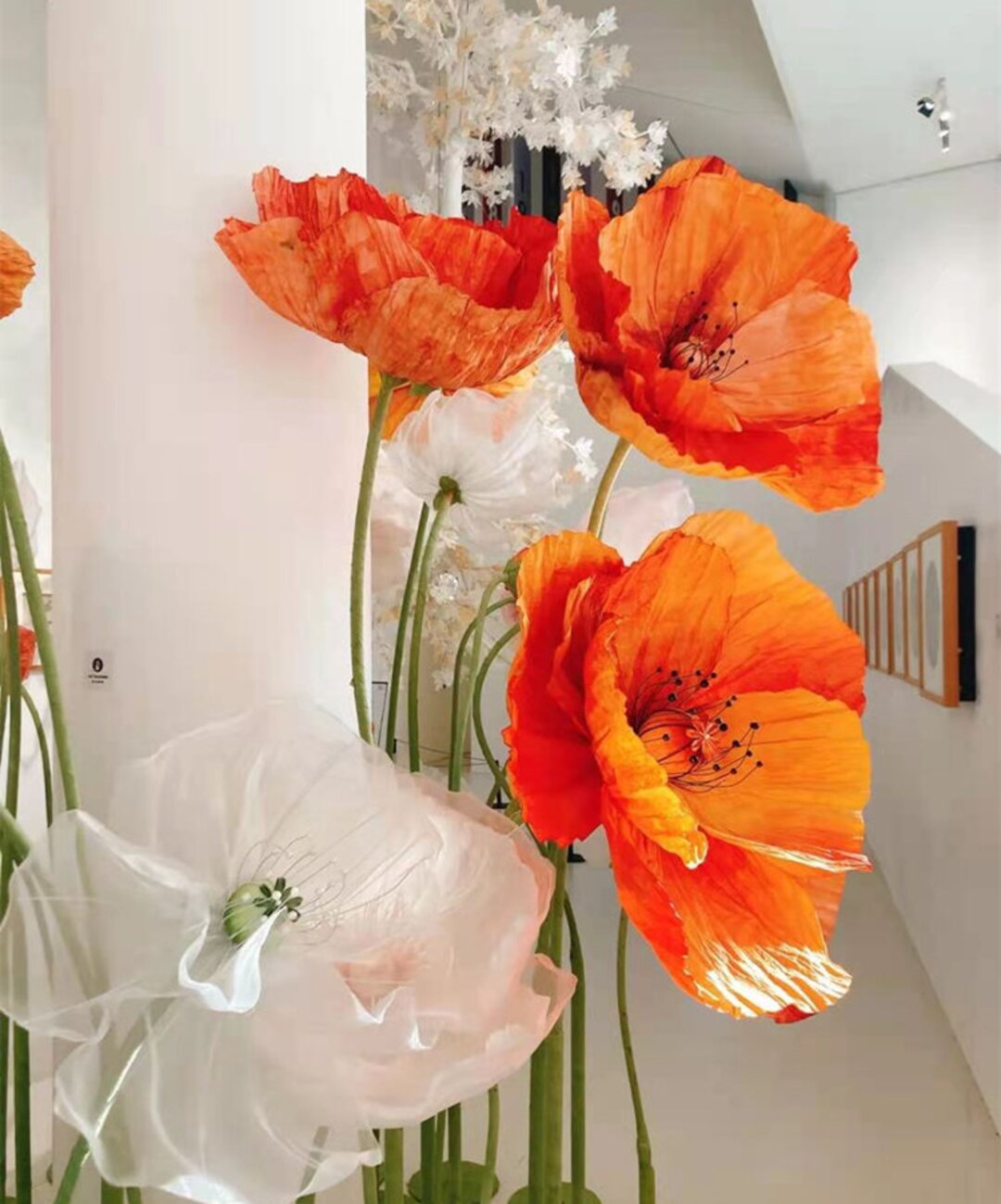 Free Standing Large Paper Flower Set Spring/summer Window Display ...