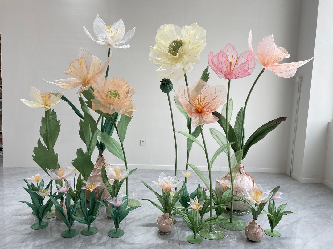 Spring Giant Freestanding Silk Organza Flower Set-event/wedding Floral ...