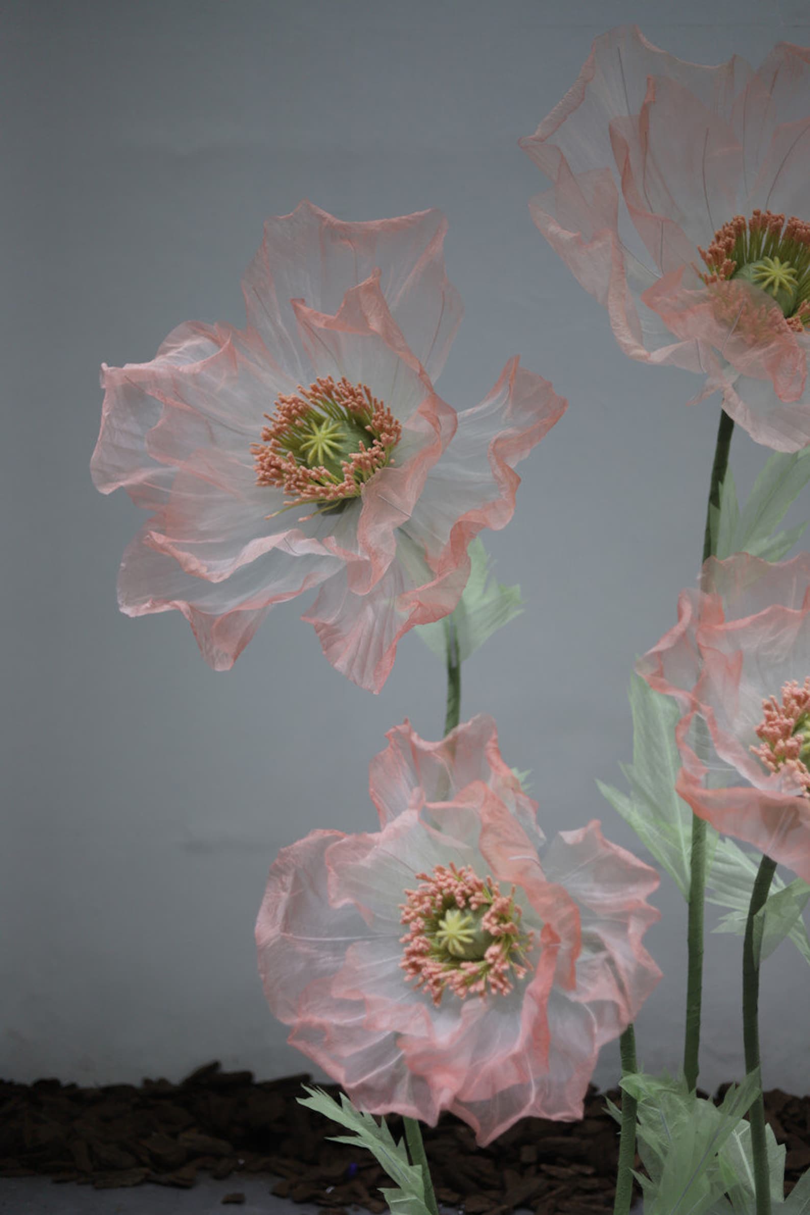 Free-standing Giant Silk Poppy Flower Set Wedding/event - Etsy
